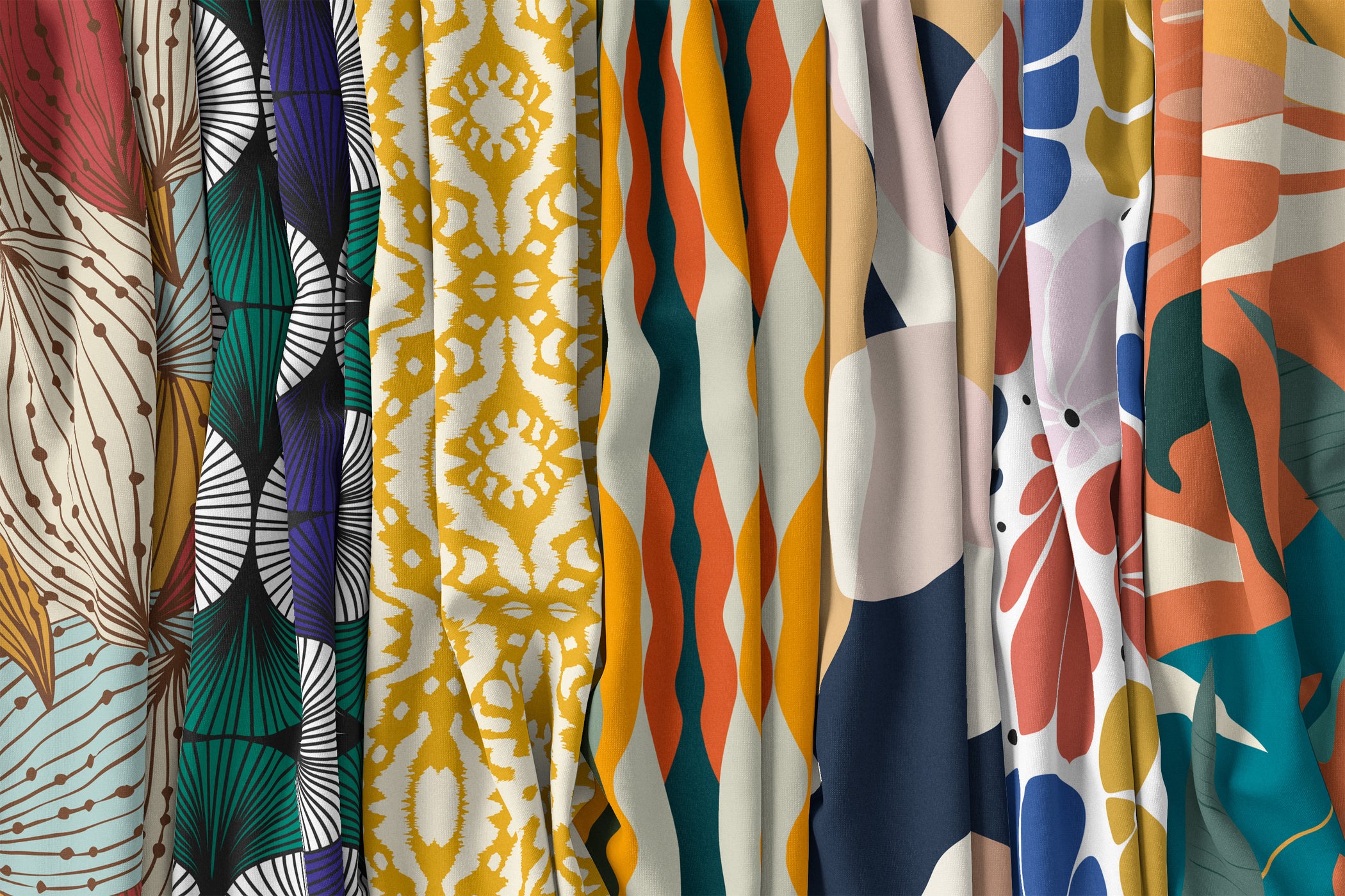 Scandinavian Geometric Black White Blackout Window Curtain ODA – Shapes ...