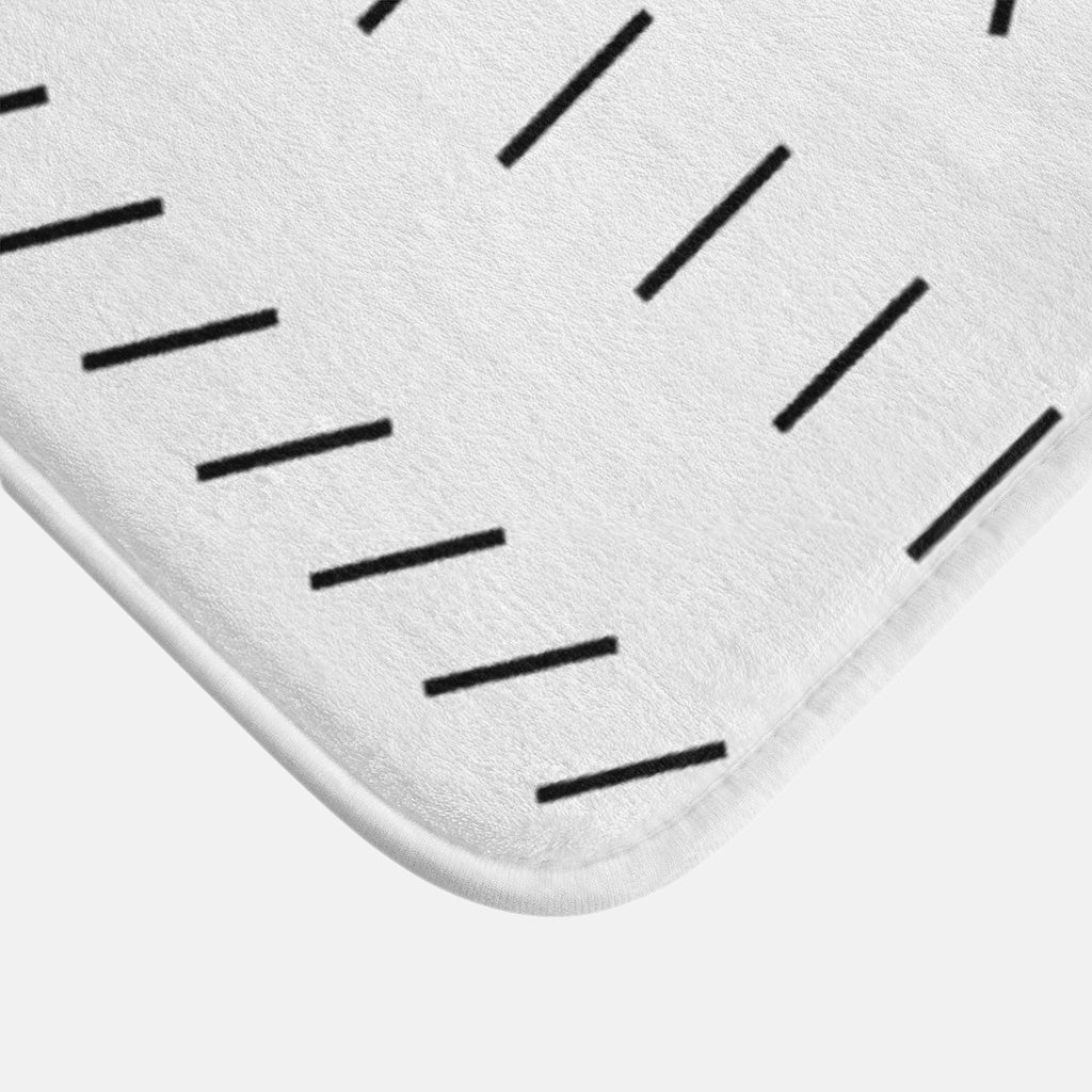 Minimalist Black White Farmhouse Boho Farmhouse Bath Mat CASABLANCA ...