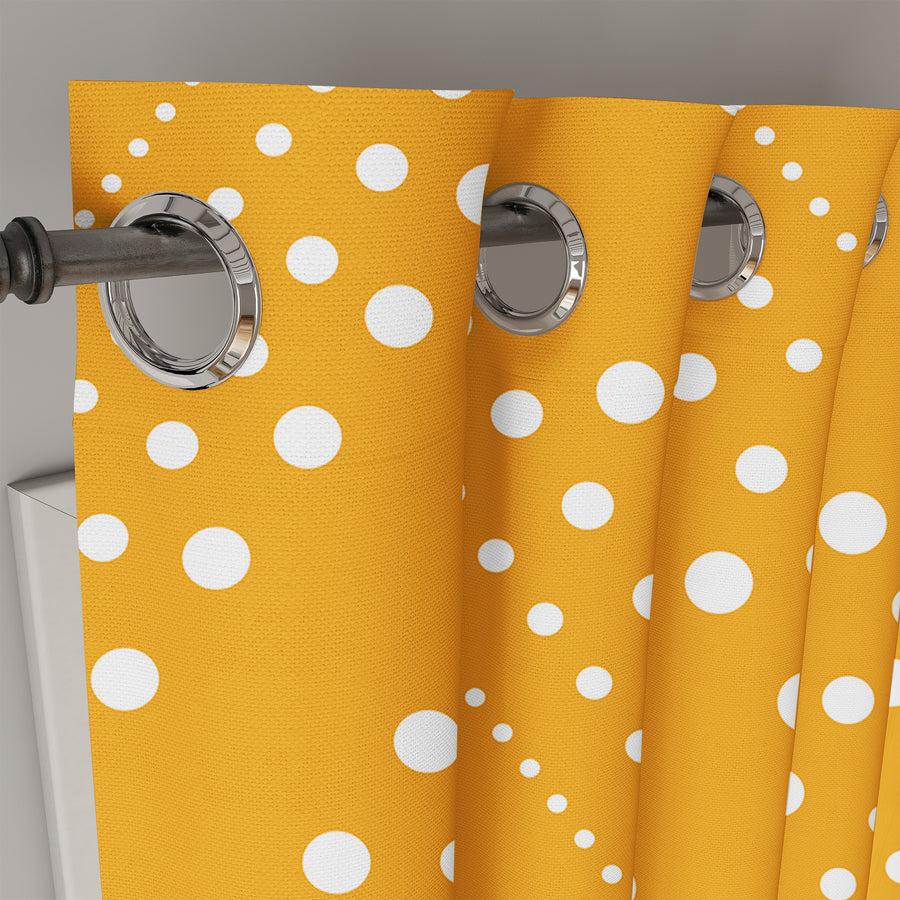 African Mustard Yellow White Mudcloth Blackout Window Curtain SAMBURU ...